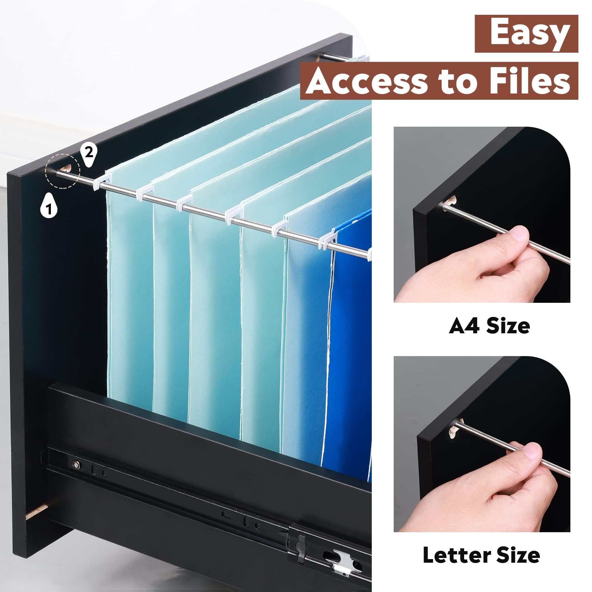 3 Drawer Rolling File Cabinet with Lock | DEVAISE – Devaise