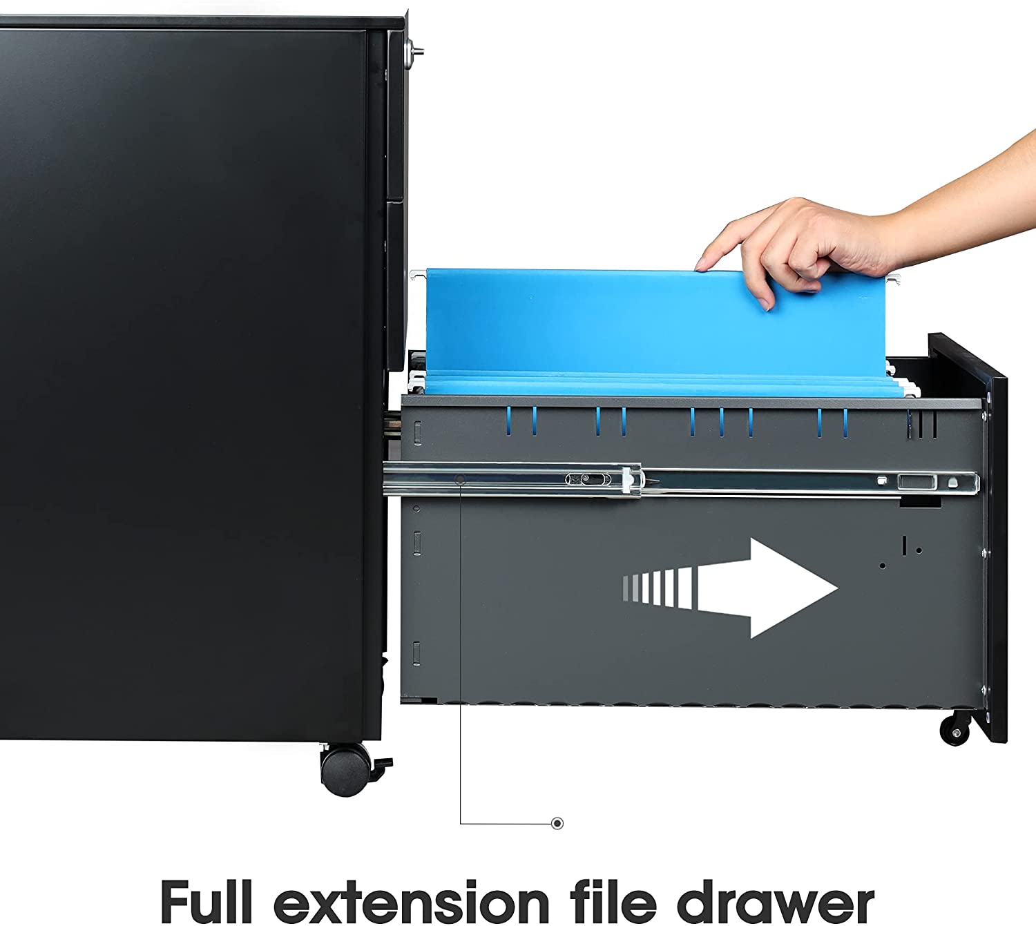 Metal 3 Drawer Mobile File Cabinet with Smart Lock – Devaise